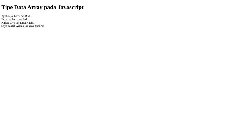 Tipe Data pada Javascript