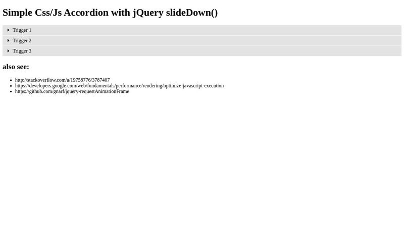 Simple Css/Js Accordion with jQuery slideDown()
