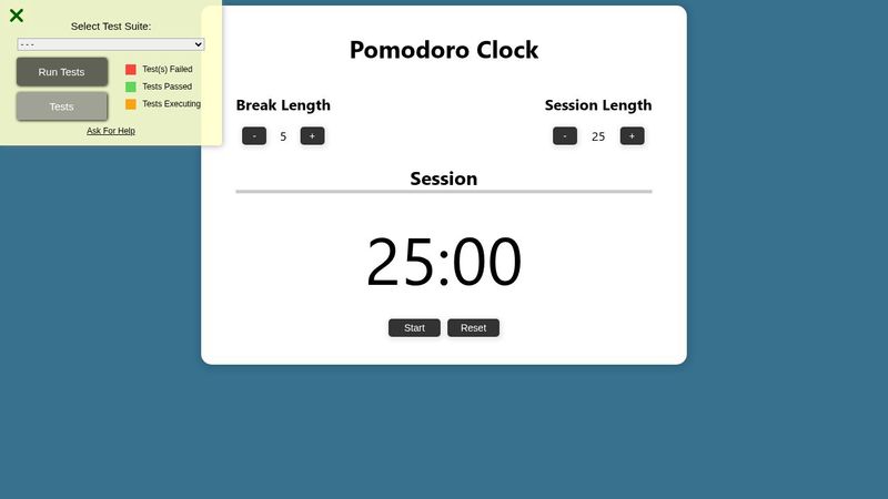 Pomodoro Clock w/React for freeCodeCamp