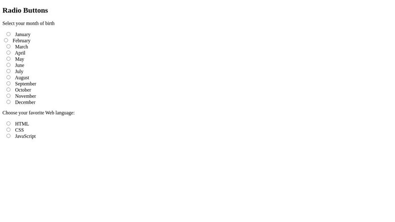 Activity 10 - Form Radio Buttons