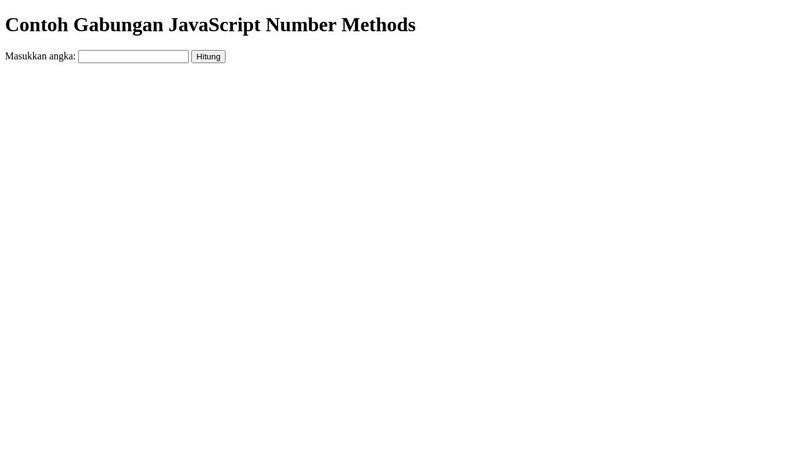 Contoh JavaScript Number Methods