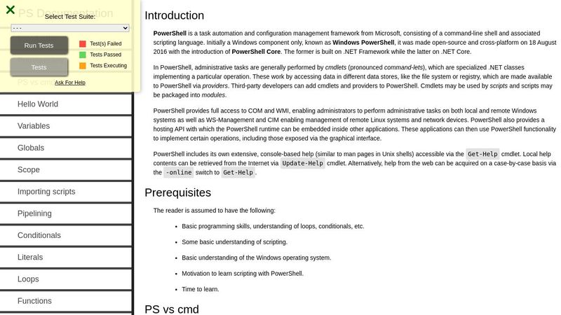 PowerShell Technical Documentation Page - adeschene