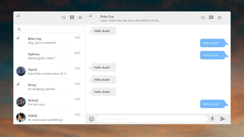 WhatsApp Inspired Bootstrap Chat UI Direct Messaging App