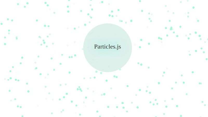 Particles.js Electric Bubble Dream