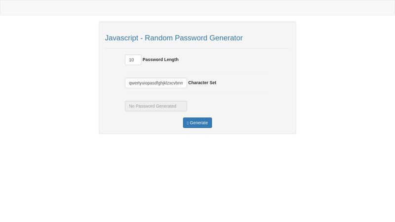 Password Generator using JavaScript