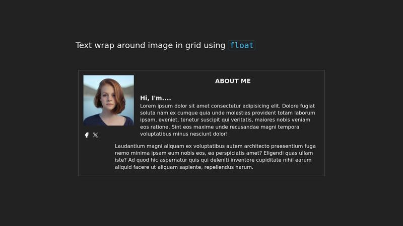 Text wrap around image in CSS grid using float