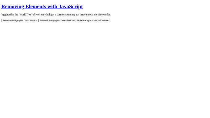 Removing Elements with JavaScript