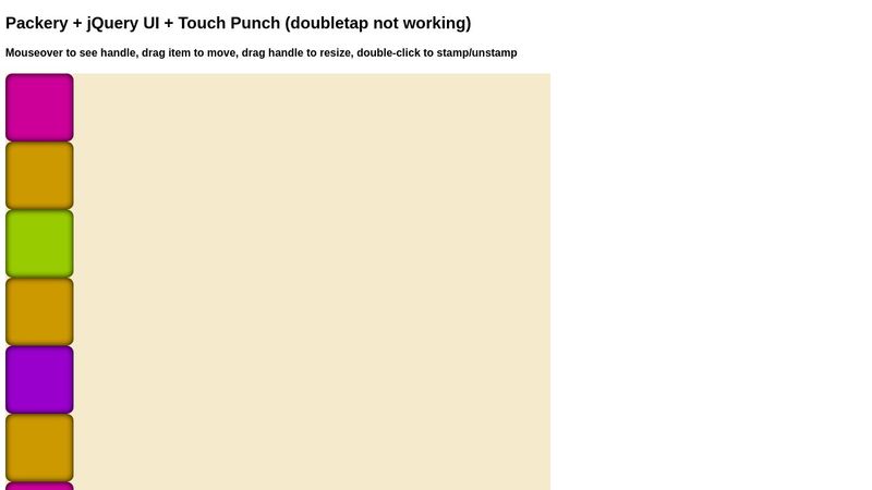 Packery + jQuery UI Touchable