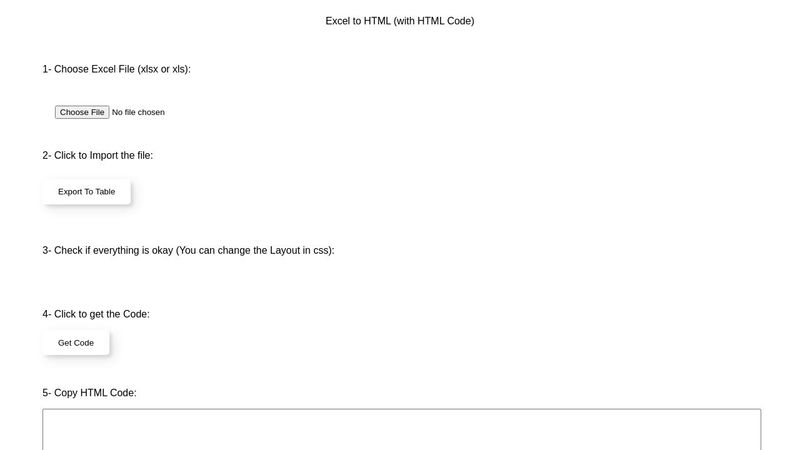 Excel to HTML (with HTML Code)