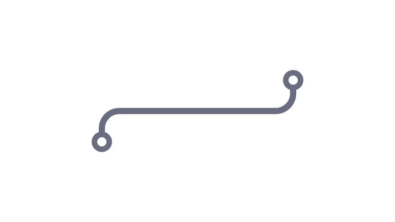 CSS-only flexible connector line with terminals
