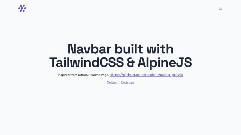 Navbar built with TailwindCSS & AlpineJS