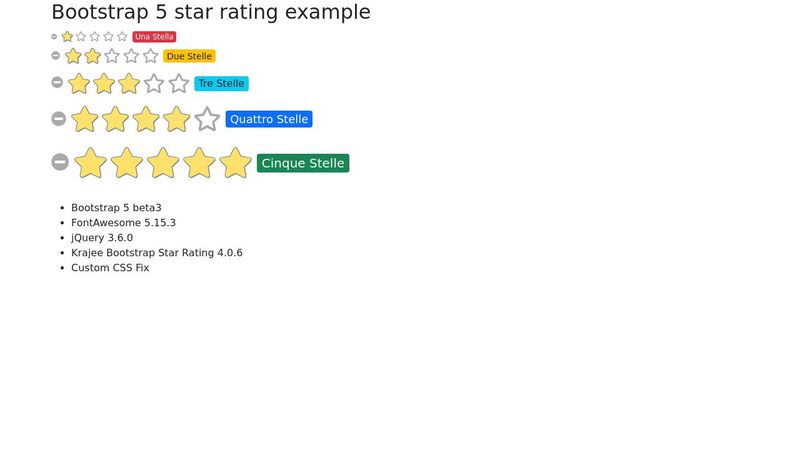 Bootstrap 5 Star Rating