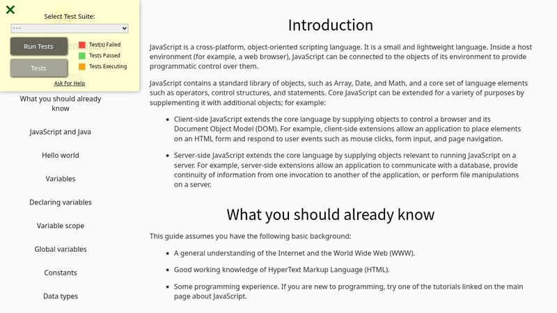 JavaScript Documentation(FCC Technical Documentation Page)