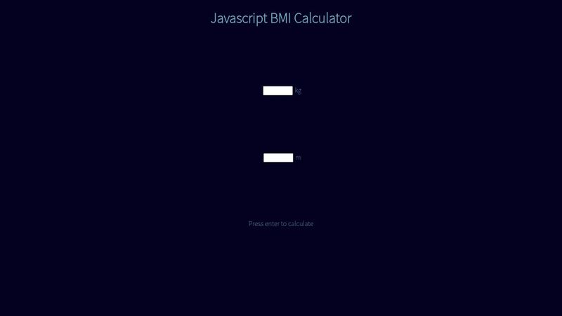 Javascript BMI Calculator