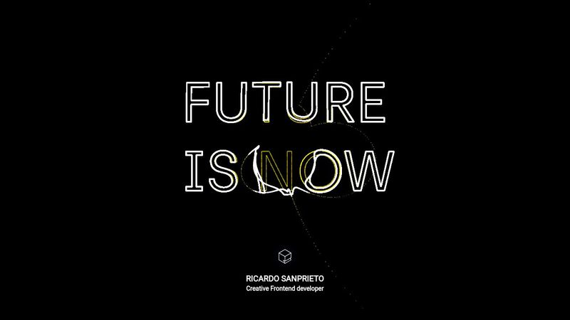 Interactive particles text create with three.js