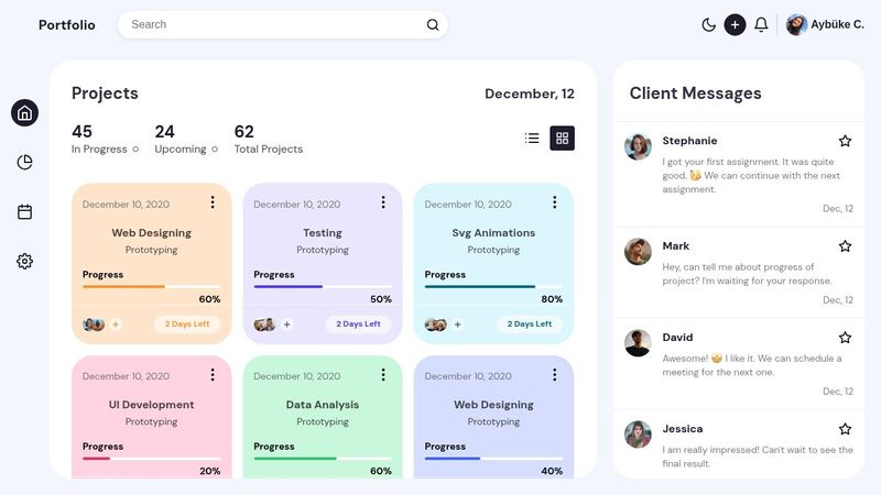 CodePen - Project Management Dashboard UI