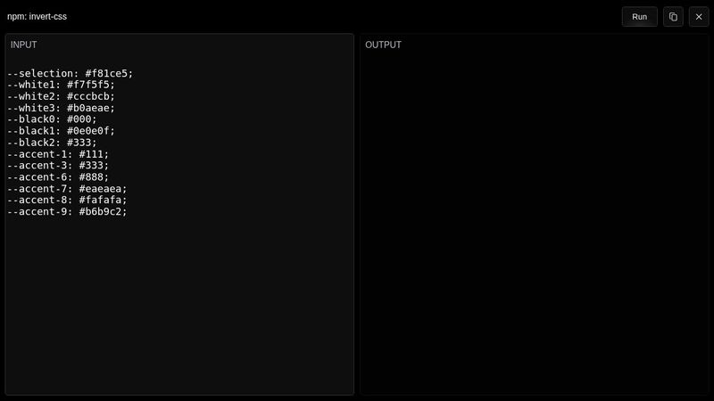 Invert css variables