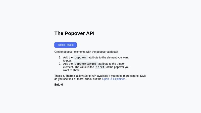Popover API! 👀