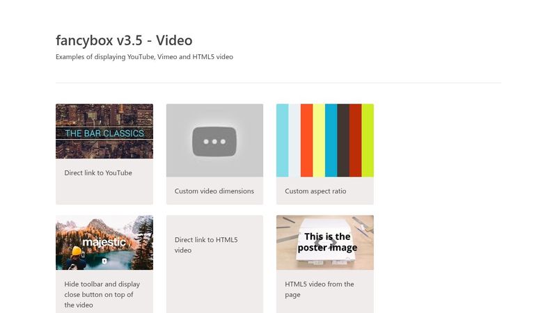 fancybox v3.5 - Video