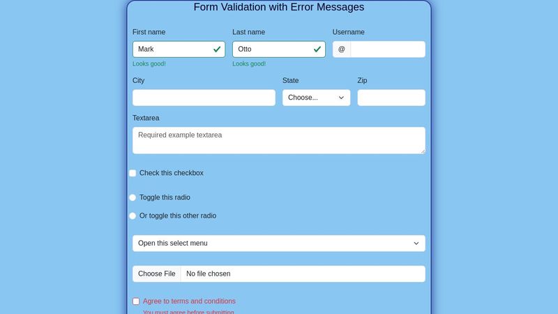 CodePenChallenge: Error Messages