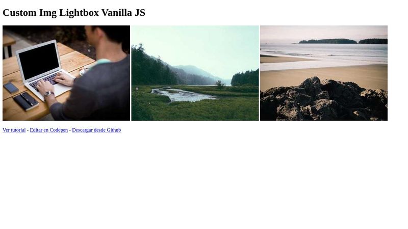 Custom Img Lightbox Vanilla JS