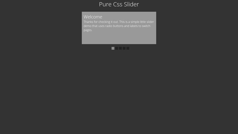 Pure CSS Slider