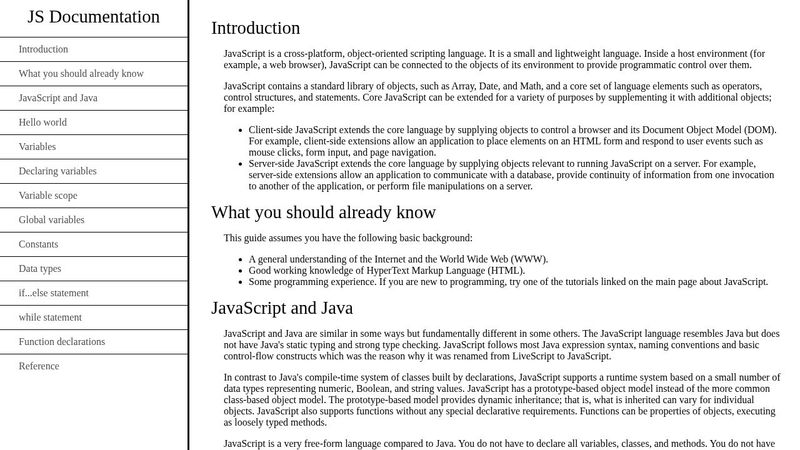 Technical Documentation Page