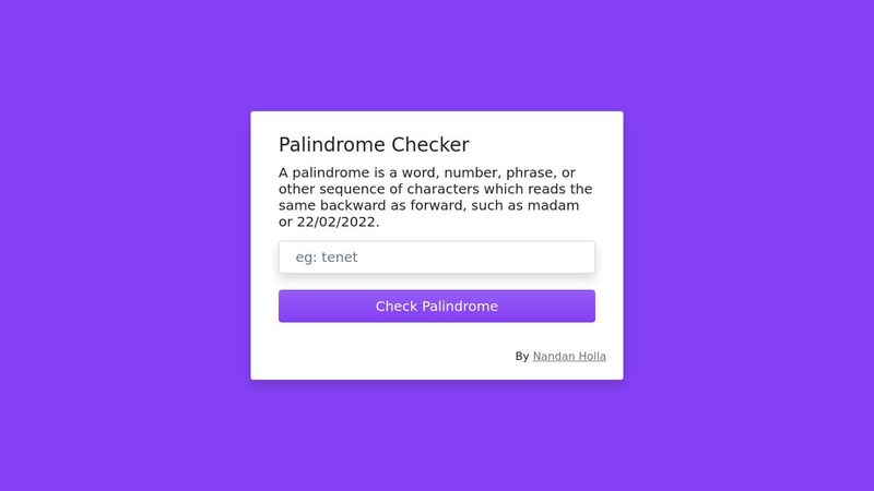 Palindrome Checker