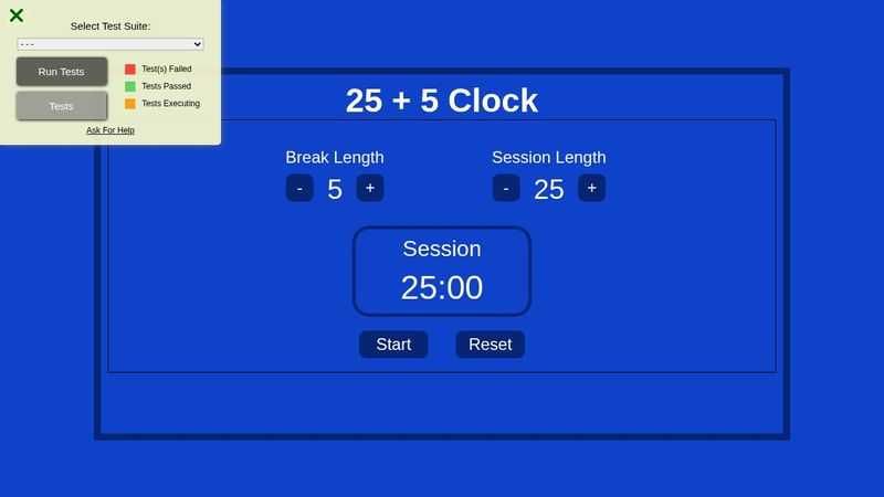 FreeCodeCamp - 25 + 5 Clock