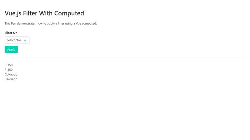 Vue.js Filter With Computed