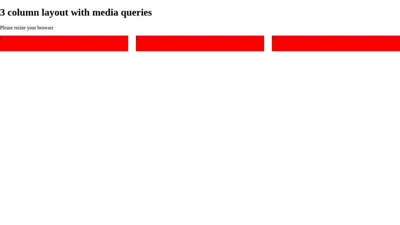 3-column layout with media queries