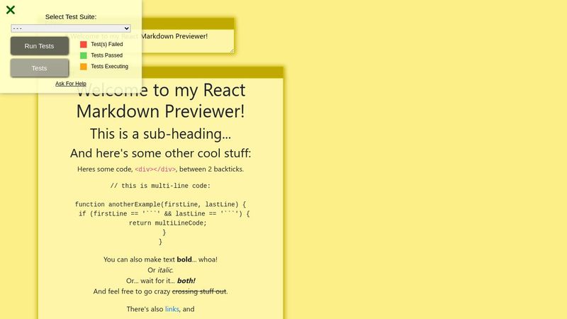 Markdown Previewer with React/Redux