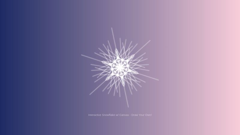 Interactive Snowflake (Canvas + pure JS, no dependencies)