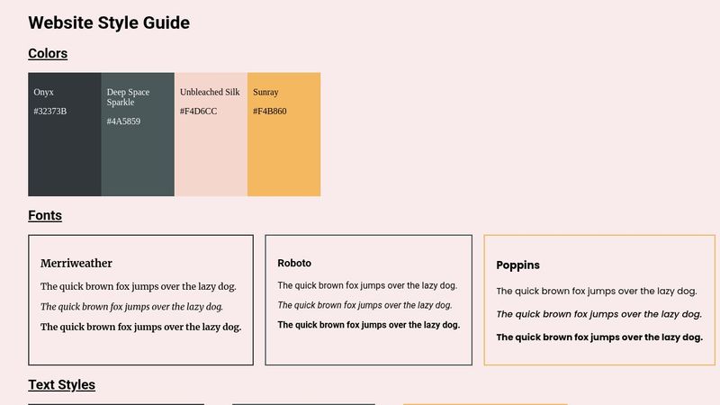 Website style guide