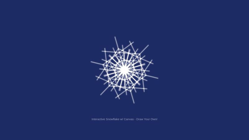 Interactive Snowflake (Canvas + pure JS, no dependencies)