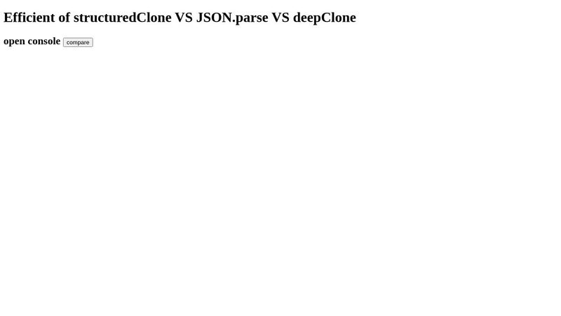 structuredClone VS JSON.parse VS cloneDeep
