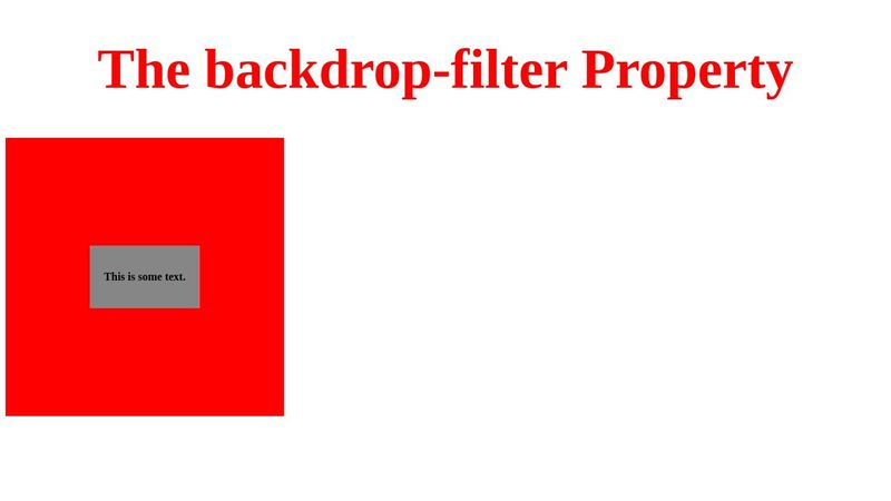 CSS3 - Backdrop filter