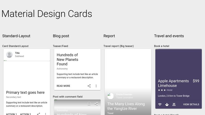 Material Design Components: Cards
