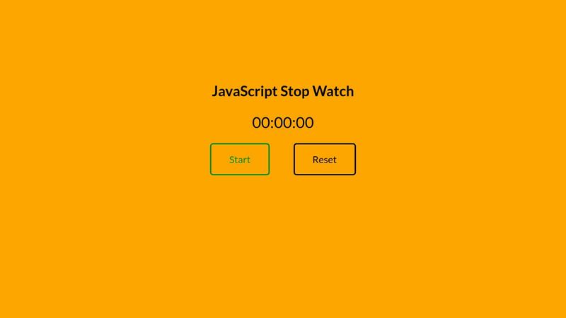 JavaScript Stopwatch