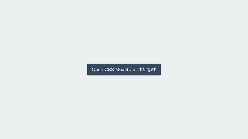 CSS Modal :target Selector