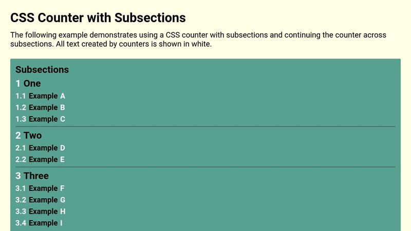 CSS Counter with Subsections
