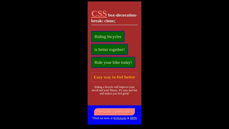 CSS box-decoration-break:clone