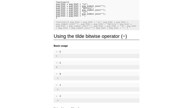 Using the tilde operator