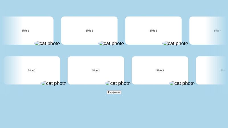 CSS infinite card carousel