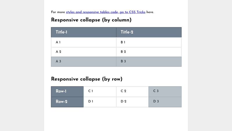 Responsive Flexbox Table