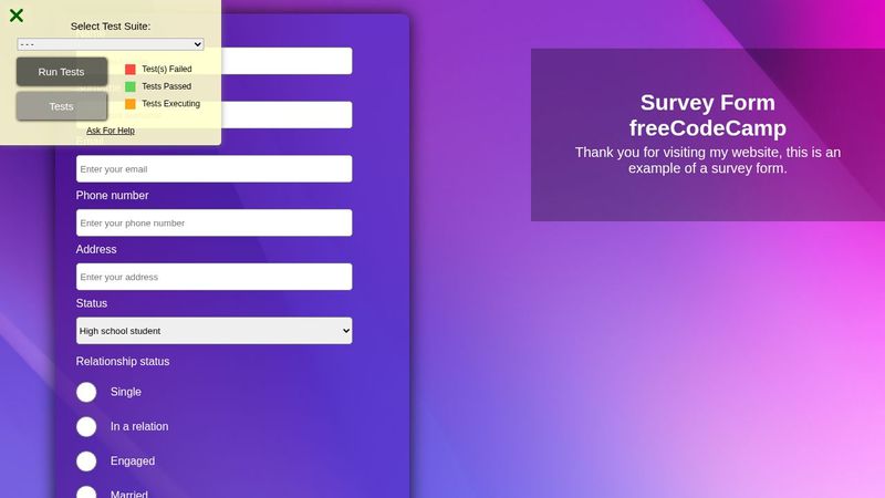 Survey Form freeCodeCamp