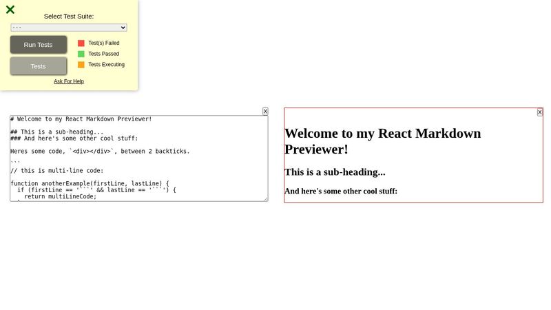FCC: Simple React Markdown Previewer