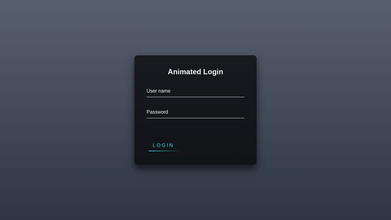 Animated Login form with glow button