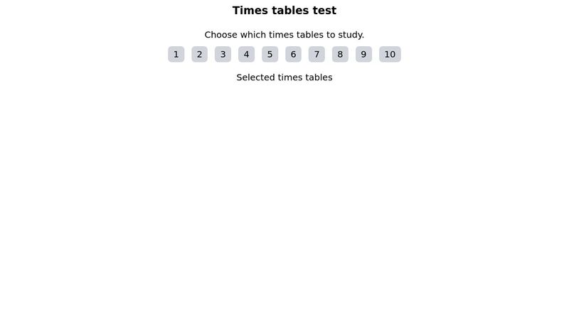 Times tables test in Vue.js