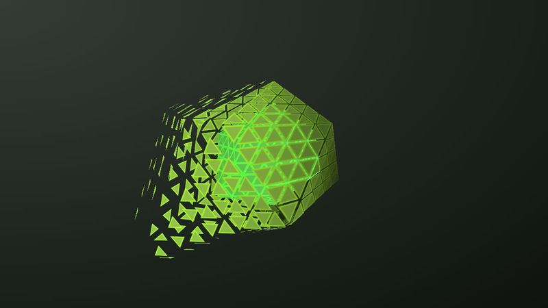 Pure CSS icosahedron inside and outside